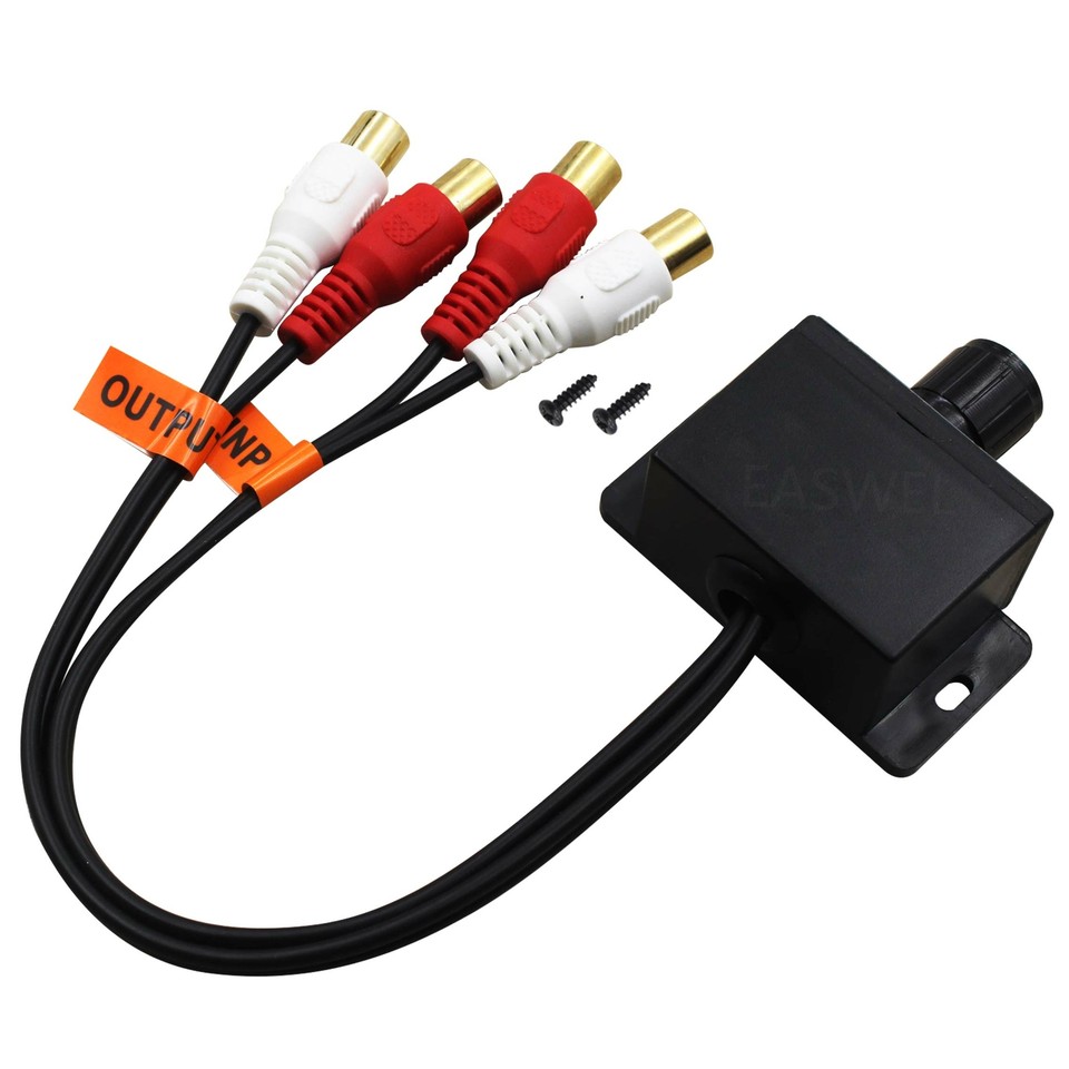 Audio RCA Inline Signal Line Level Amp Remote Volume Controller Gain ...