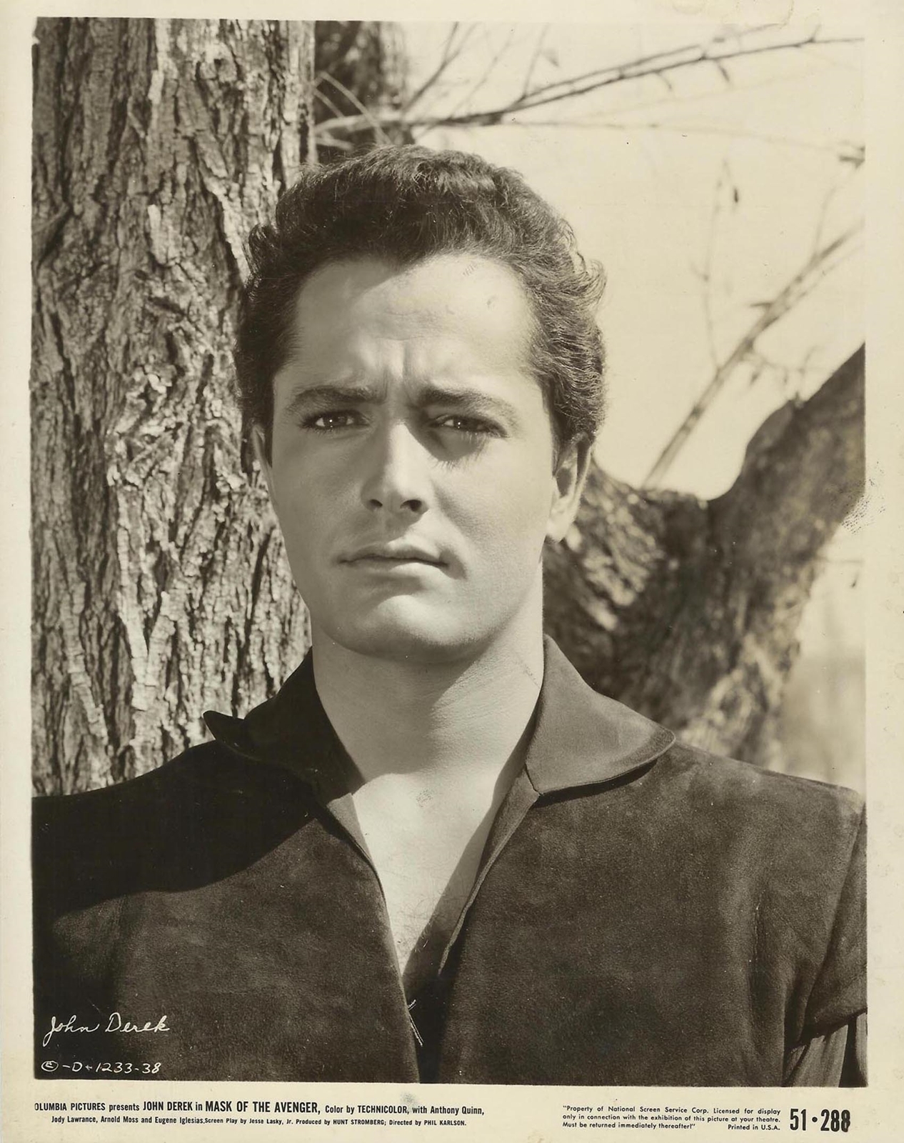 JOHN DEREK in "Mask of the Avenger" Original Vint. Photo PORTRAIT 1951 ...