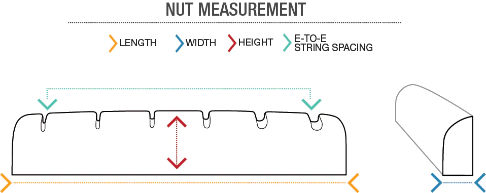 Graph Tech TUSQ XL Slotted String Nut P-Bass Curved Nut Slot, Fender ...