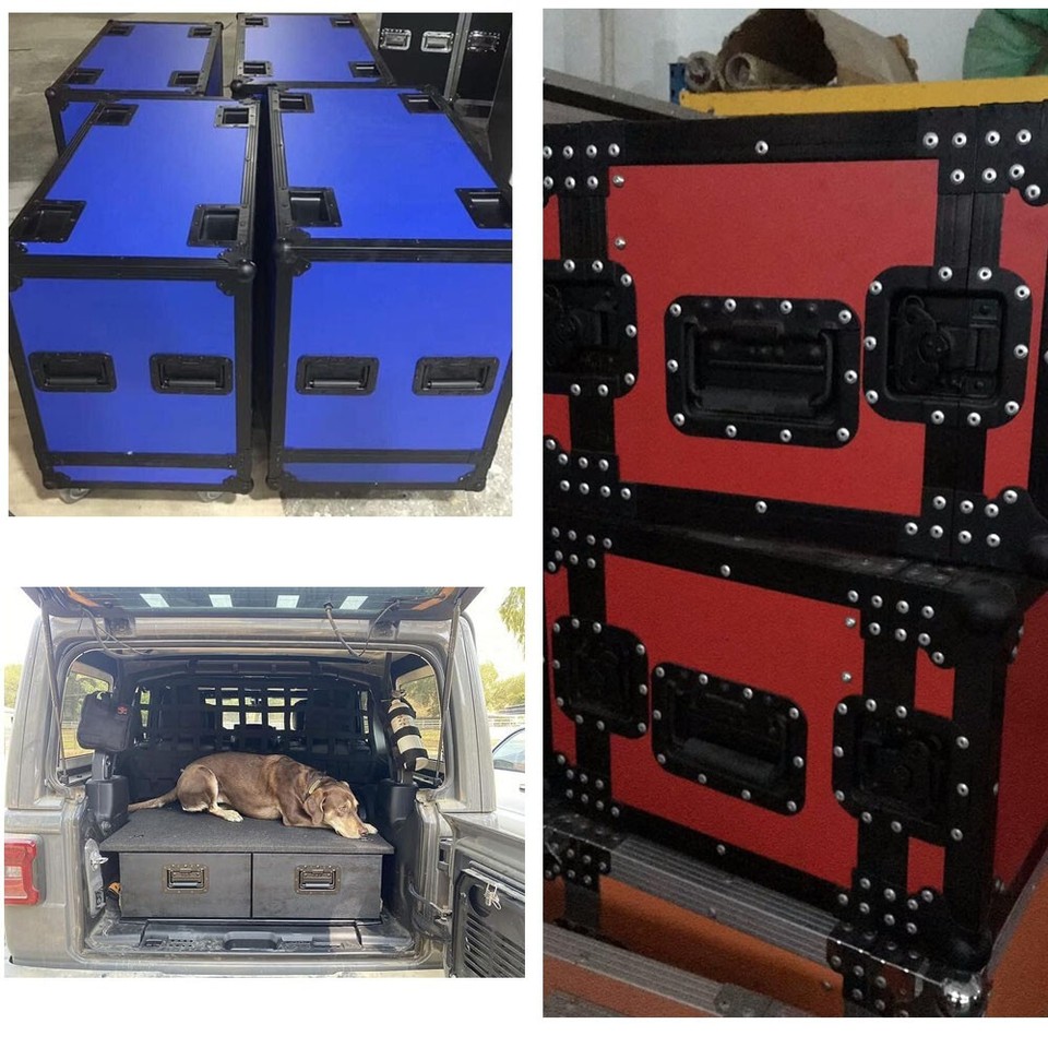 Set of 2 Spring Loaded Recessed Pull Handle with Rubber Padding Handles ...