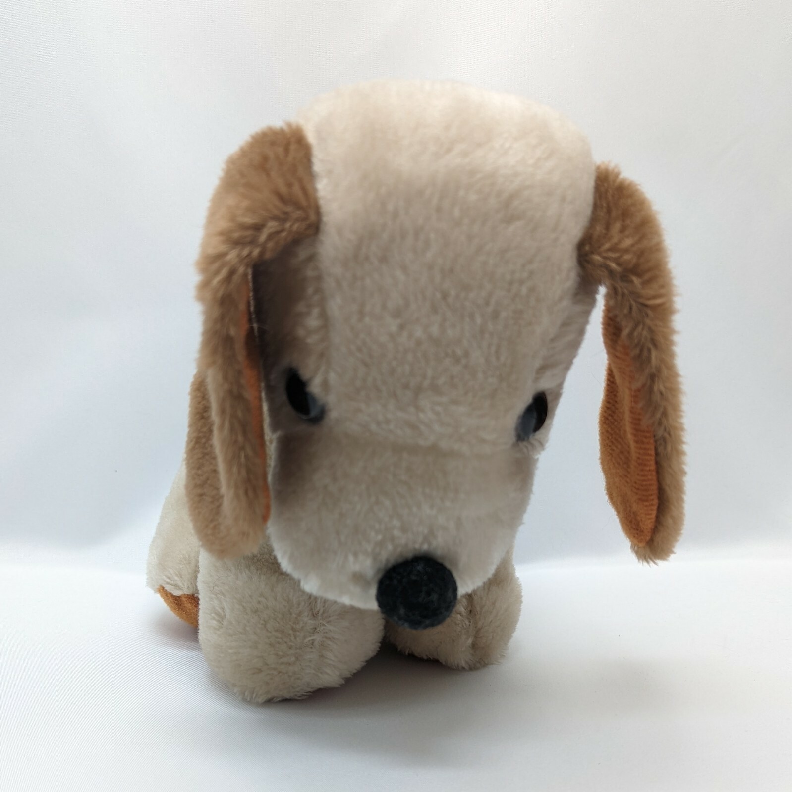 VINTAGE TOY DOG - Plush Dog Teddy Bear with Bow - Tongue Sticking Out ...