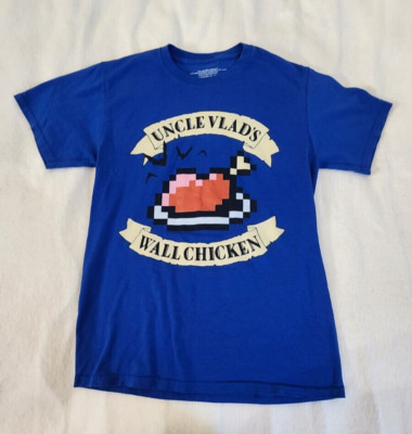 Castlevania Uncle Vlad's Wall Chicken T-shirt Size S Blue 8-bit | eBay