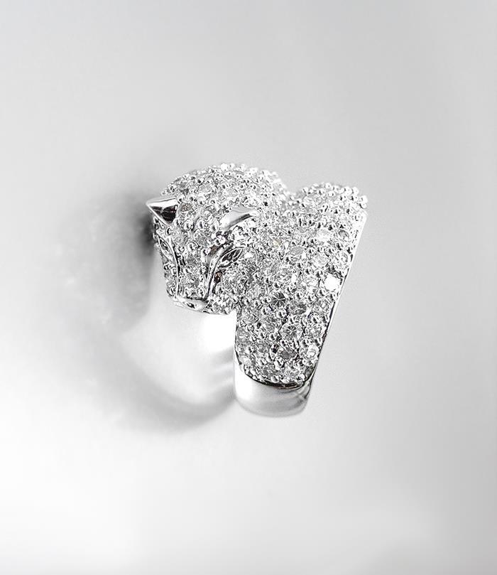 EXQUISITE Designer Style 18kt White Gold Plated CZ Crystals LEOPARD ...