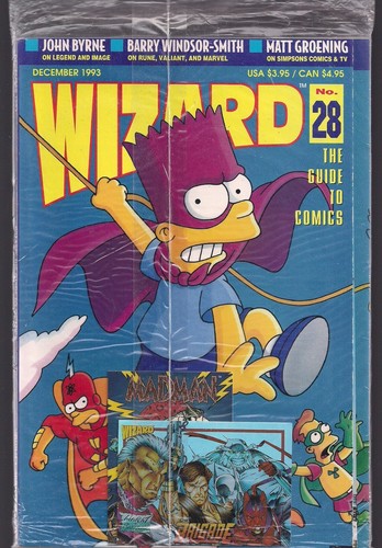 WIZARD MAGAZINE #28 DEC 1993 SIMPSONS BARTMAN GATEFOLD COVER SEALED w ...