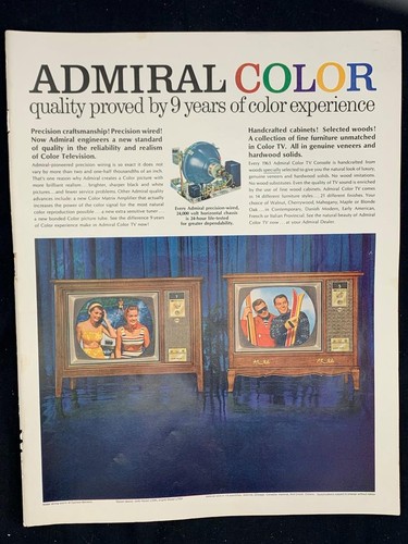 Magazine Ad* - 1963 - Admiral Color TV | eBay