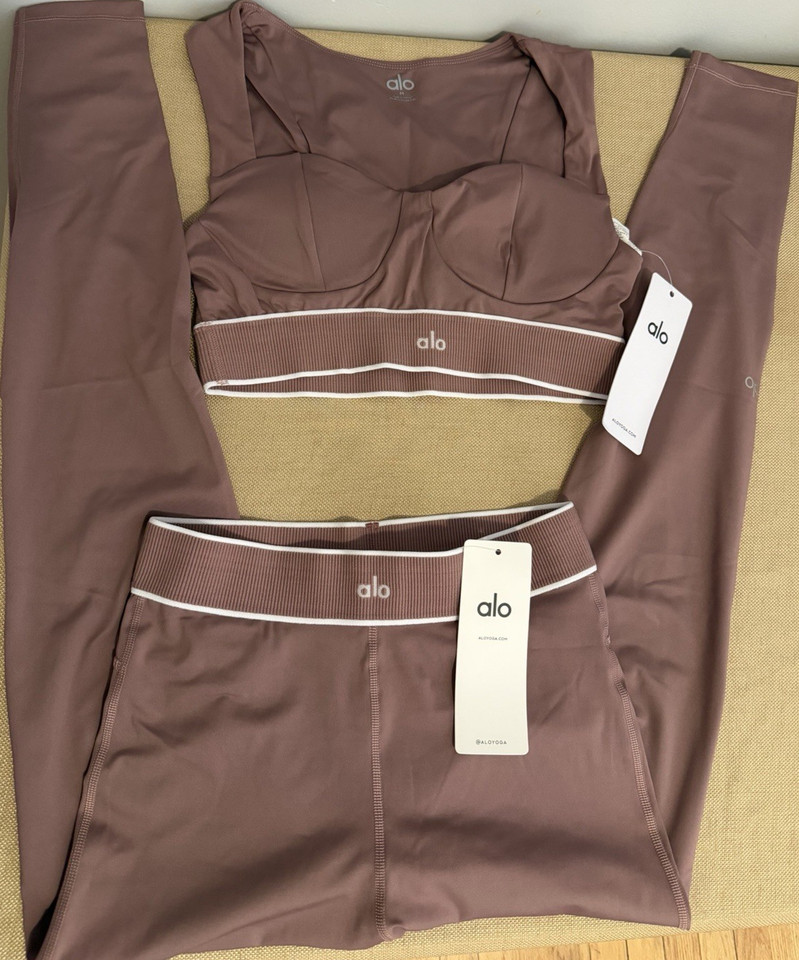 Alo 2-Piece Pink Set Sports Bra & Leggings size M | eBay