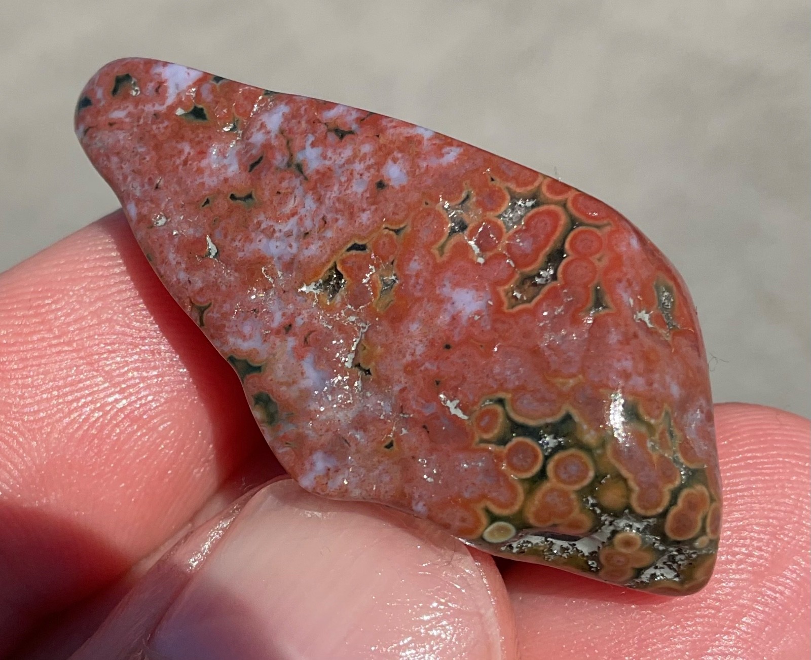 Polished Ocean Jasper Freeform Madagascar 14g Orbicular 8th Vein Jasp-Agate | eBay