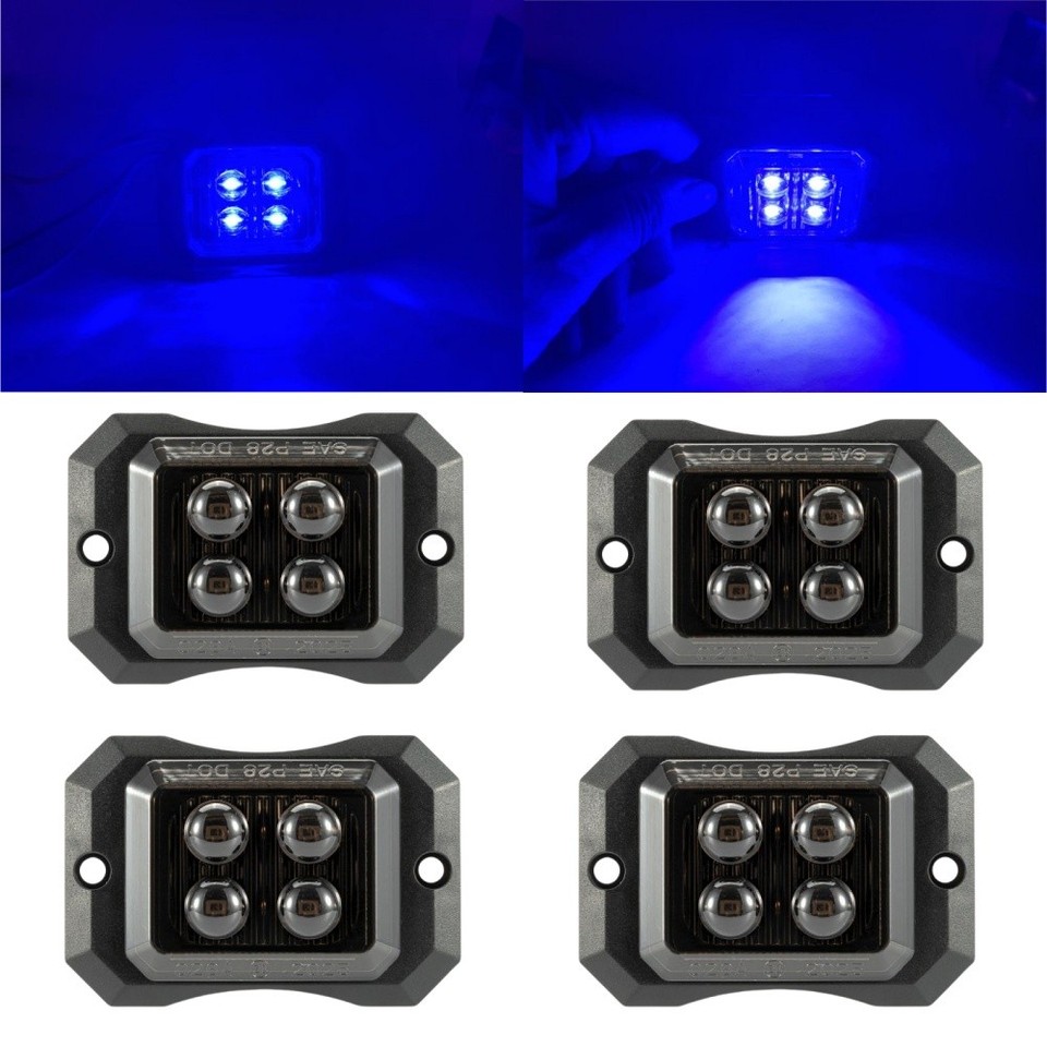 4x 4LED Car Marker Strobe Flashing Recovery Lightbar Truck beacon ...