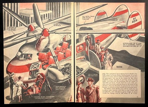 “Pinwheel Bus” Kellett KH-2 Concept Helicopter 1947 Douglas Rolfe ...