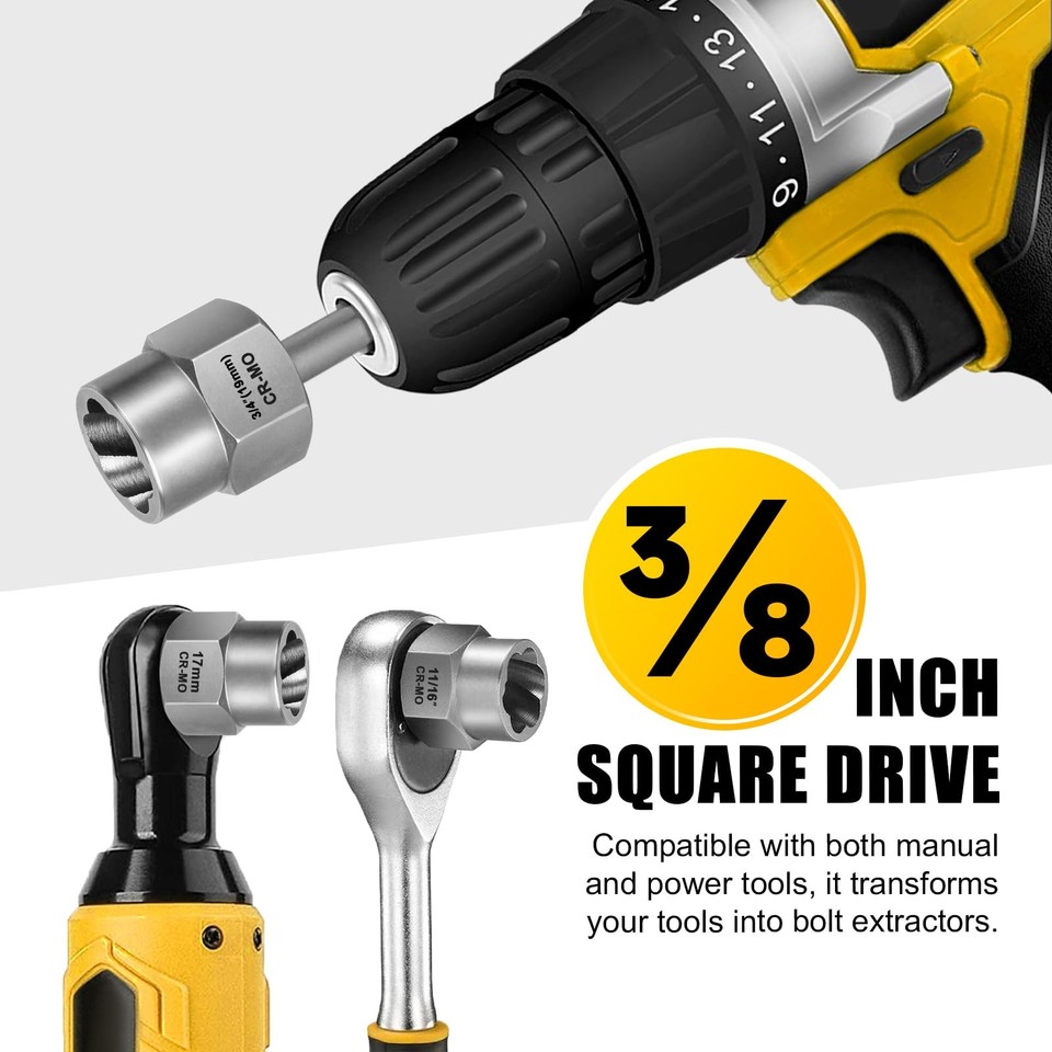 2-IN-1 Bolt & Screw Extractor Kit, 21PCS Easy Out Bolt Extractor Socket ...