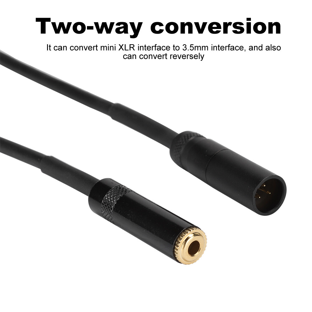 (0.3M) 3.5mm Female To Mini XLR Male Two-way Cable Adapter Gold | eBay UK