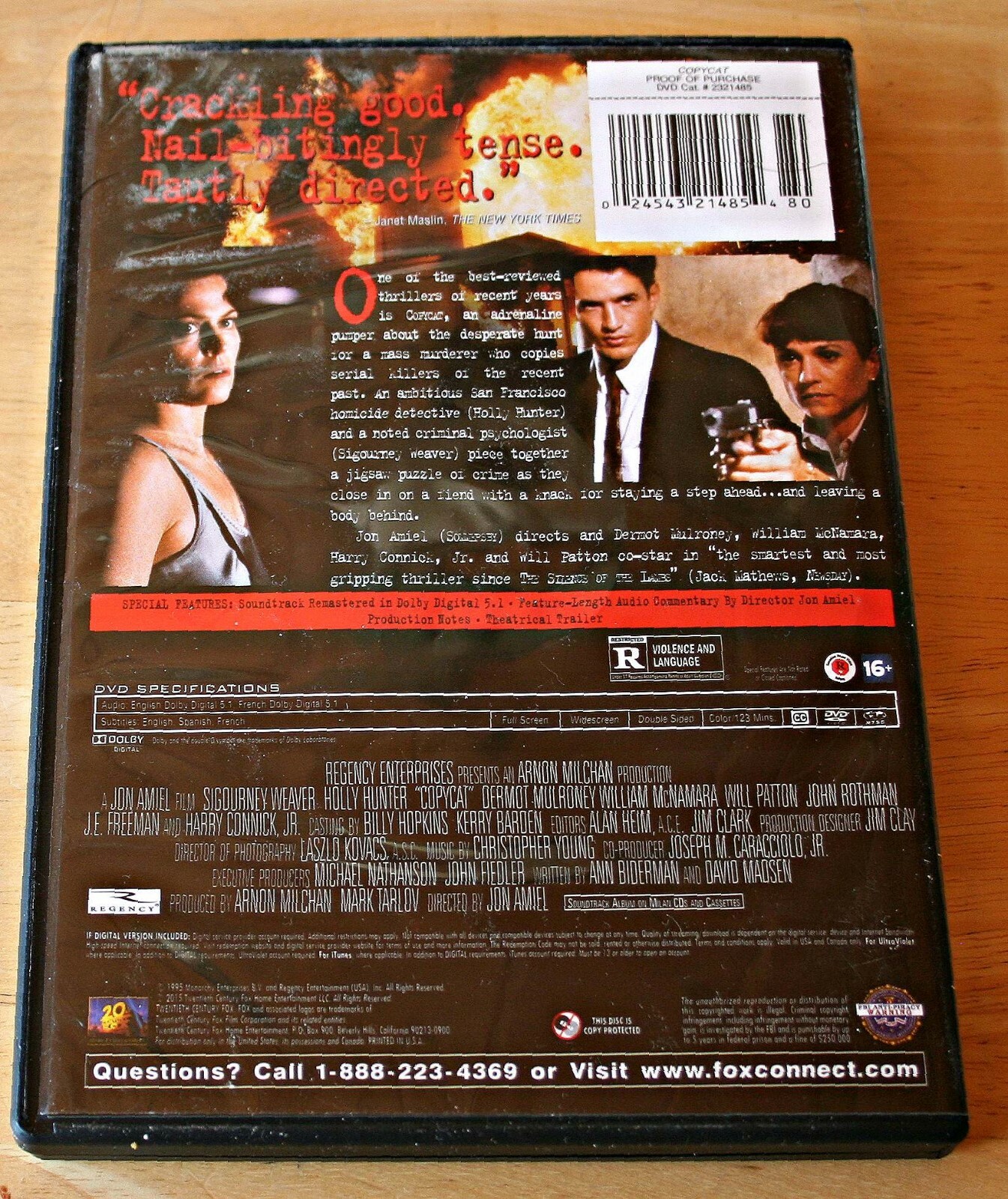 Copycat,1995 (DVD, 2015) Sigourney Weaver, Holly Hunter, William ...