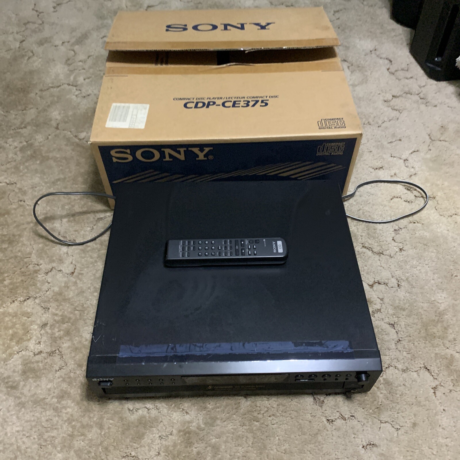 SONY CDP-CE375 5-Disc CD Changer Compact Disc Player w/Remote And Box ...