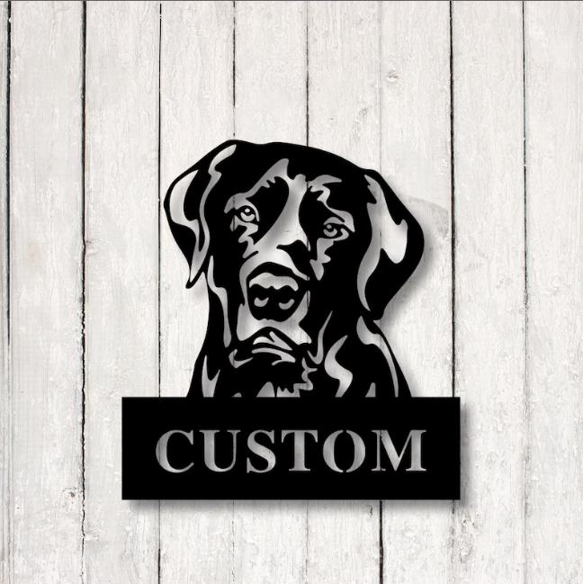 Personalized Labrador Metal Signs, Monogram Wall Decor, Custom Last ...