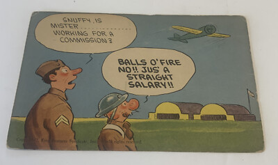 Vintage Comic Postcard Balls O’fire Military Soldier Plane WWll 1942 | eBay