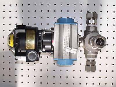 J Flow Controls DA63 Pneumatic Actuator 3-Way CF8M Stainless Ball Valve ...