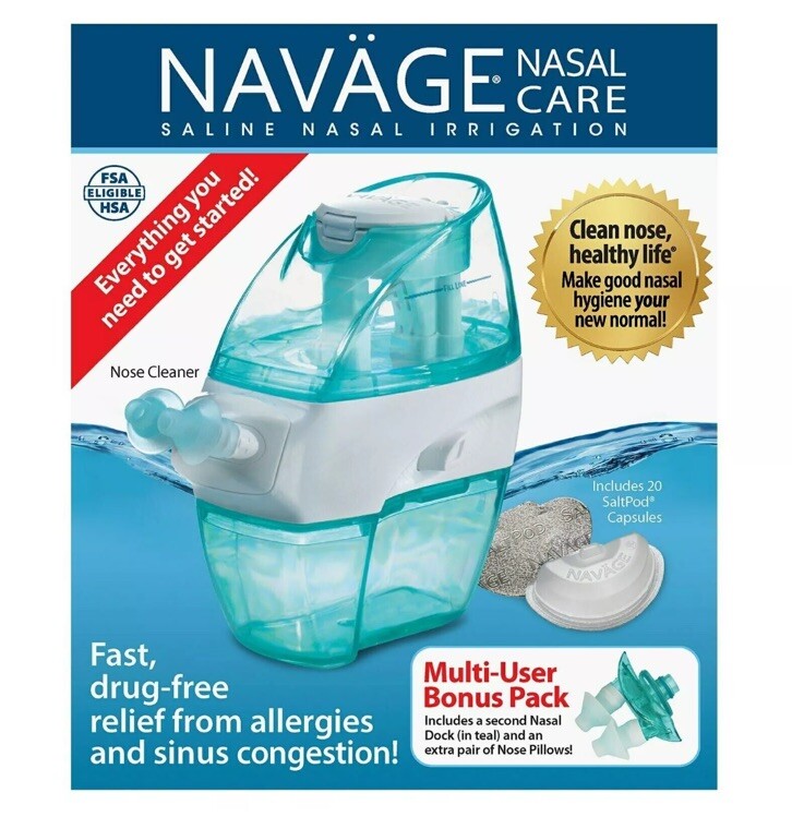 NAVAGE- Nasal Irrigation Care- Multi User BONUS PACK - FACTORY SEALED ...