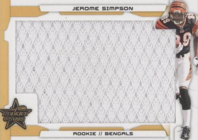 2008 Leaf Rookies & Stars - Rookie Jerome Simpson #229 Gold Materials ...