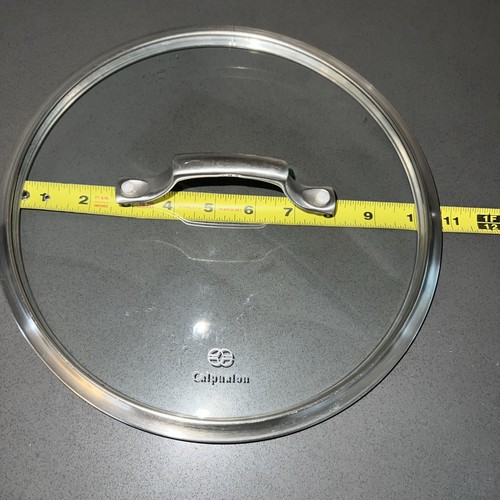 Simply Calphalon Replacement Lid Glass Black Handle 9.8" Inner Rim 10.5 ...
