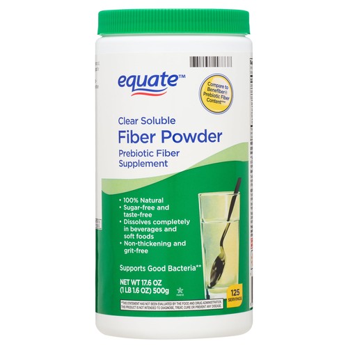 Equate Clear Soluble Fiber Powder Supplement, Sugar-Free, 125 Servings ...