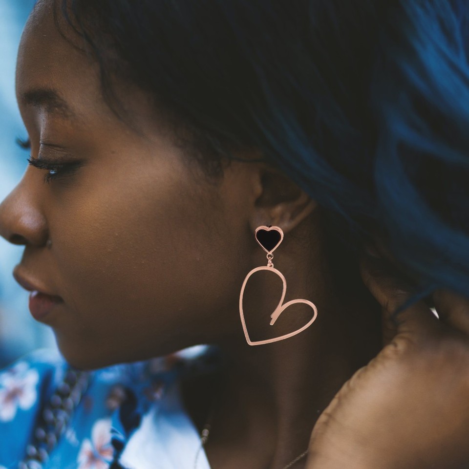 1 Pair Valentine's Day Ear Dangler Fashion Festive Heart Shape Earrings ...