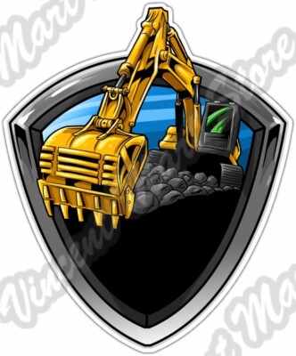 Backhoe Construction Site Loader Tractor Car Bumper Vinyl Sticker Decal ...