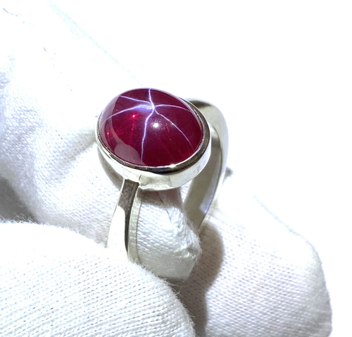 Genuine Red Star Ruby Ring 925 Sterling Silver Star Ruby Jewelry Handmade Rings | eBay