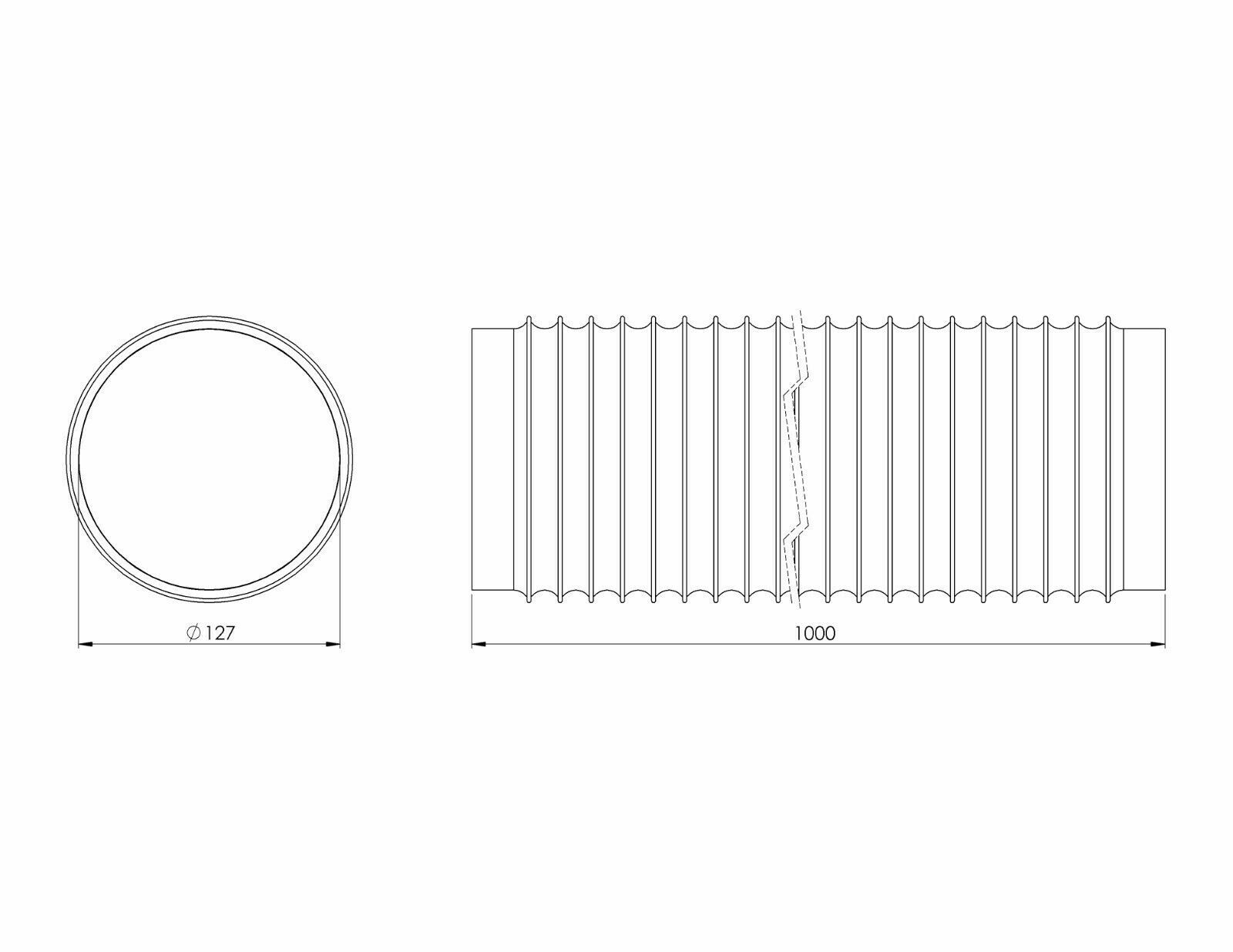 Multicouche Flexible Conduit Tuyau 125mm/1m PVC Câble Renforcée ...
