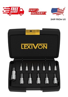 LEXIVON HEX Bit Socket Set, Premium S2 Alloy Steel | 13-Piece Metric ...