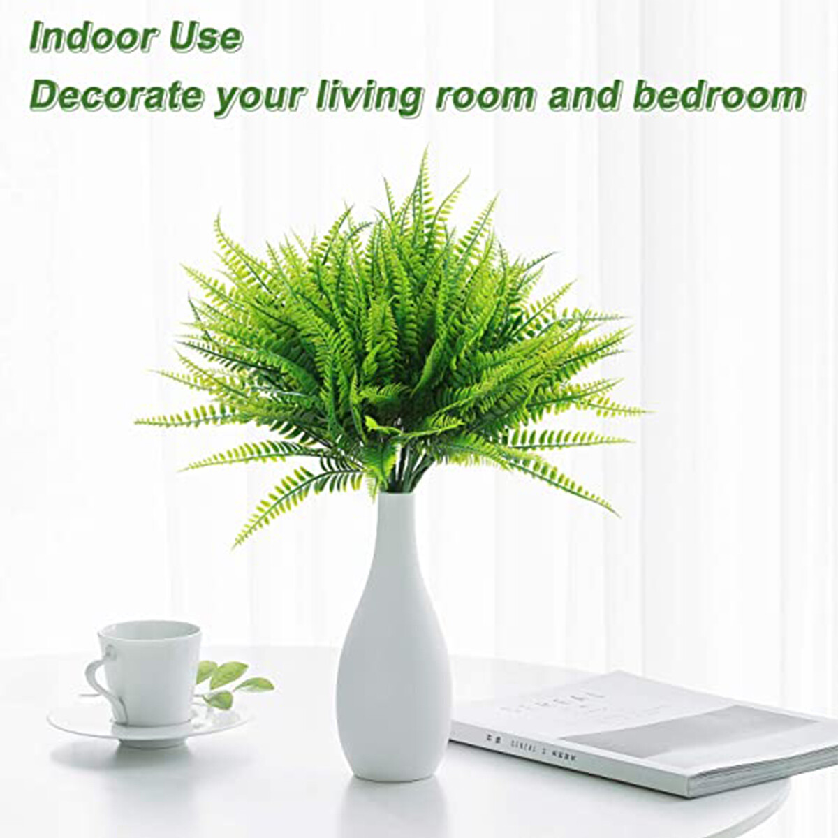 4Pcs Artificial Boston Fern Plants Realistic Fake Ferns Bush Plants 💮 ...