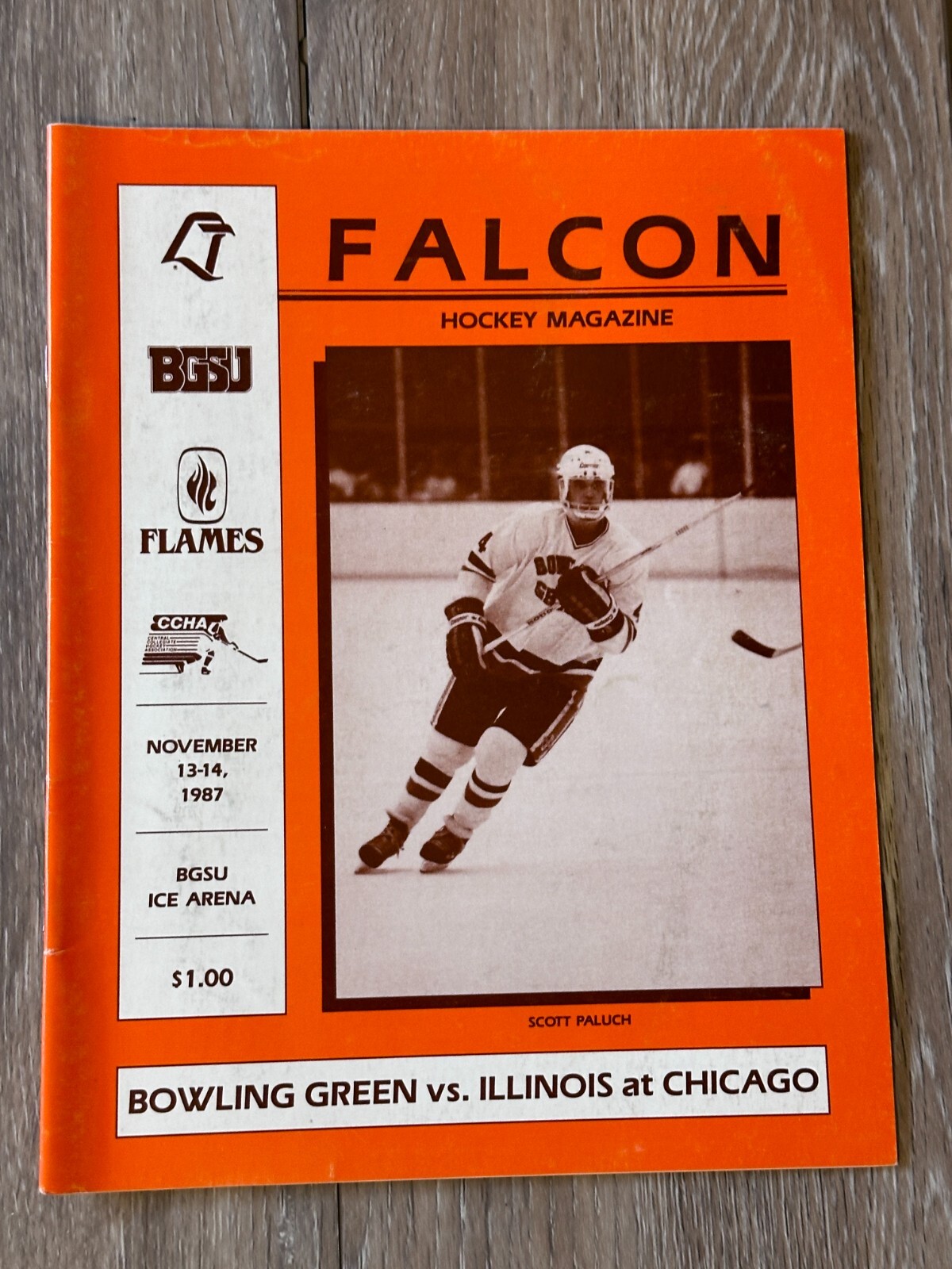 NOV 13-14 1987 CCHA Hockey program UIC UNIVERSITY ILLINOIS CHICAGO ...