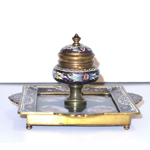 (0529) French Inkpot, 2nd half of 19th c., with Roman Micro Mosaics. | eBay