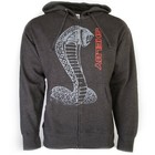 Shelby Cobra Zip Up Hoodie Jacket - Gray w/ Snake Emblem & Red Script ...