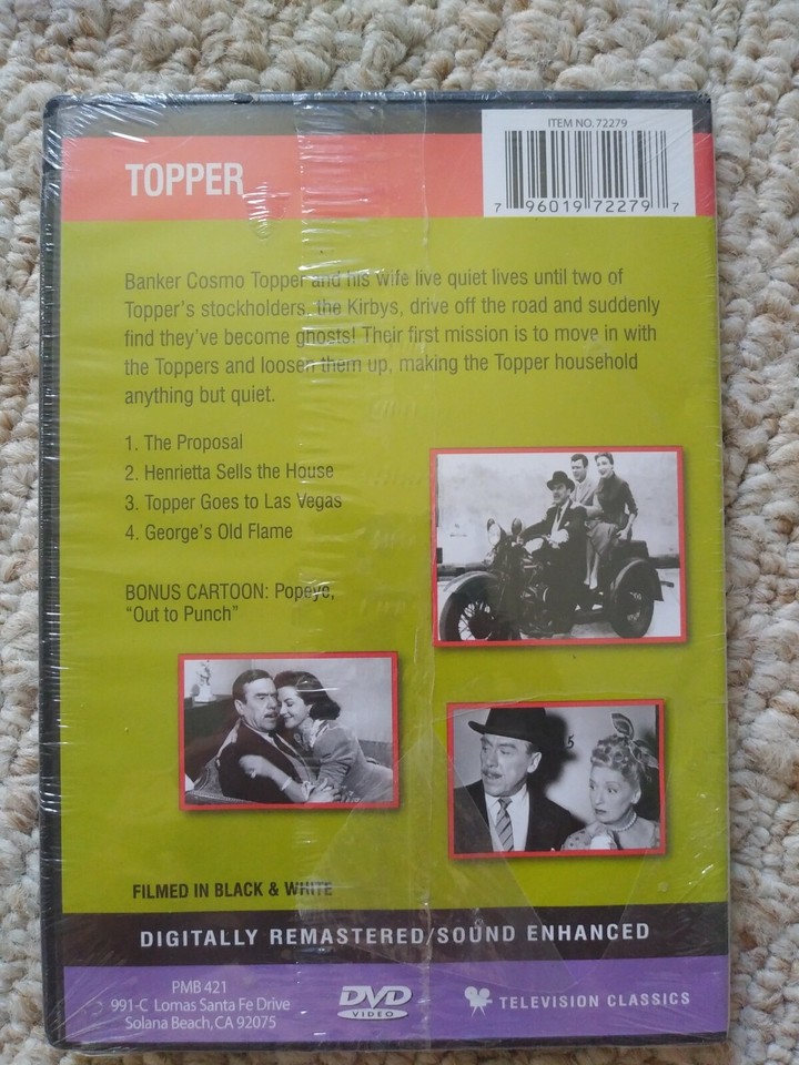 "Topper" Vol. 1 DVD ~ 4 Full-Length Episodes ~ Slim Case ~ Bonus ...