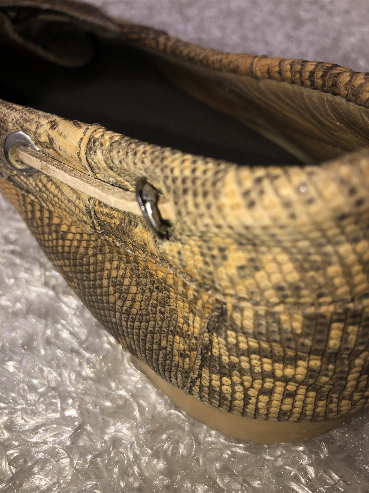 Lounge Lizards Lizard Skin Leather Deck Boat Shoes Br… - Gem