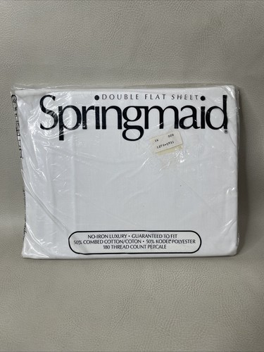 NIP Vintage Springmaid Luxury Muslin 81x96 Double Flat sheet white ...