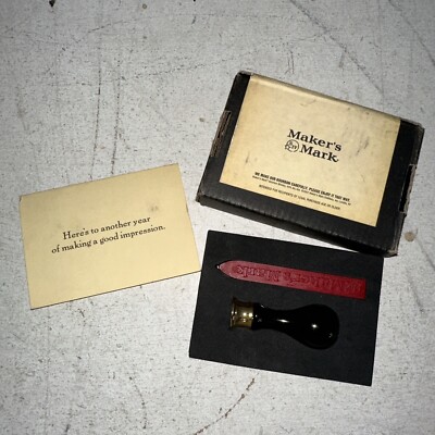 MAKERS MARK Bourbon Whisky Seal Stamp Kit Sealing Wax And Metal Stamp ...