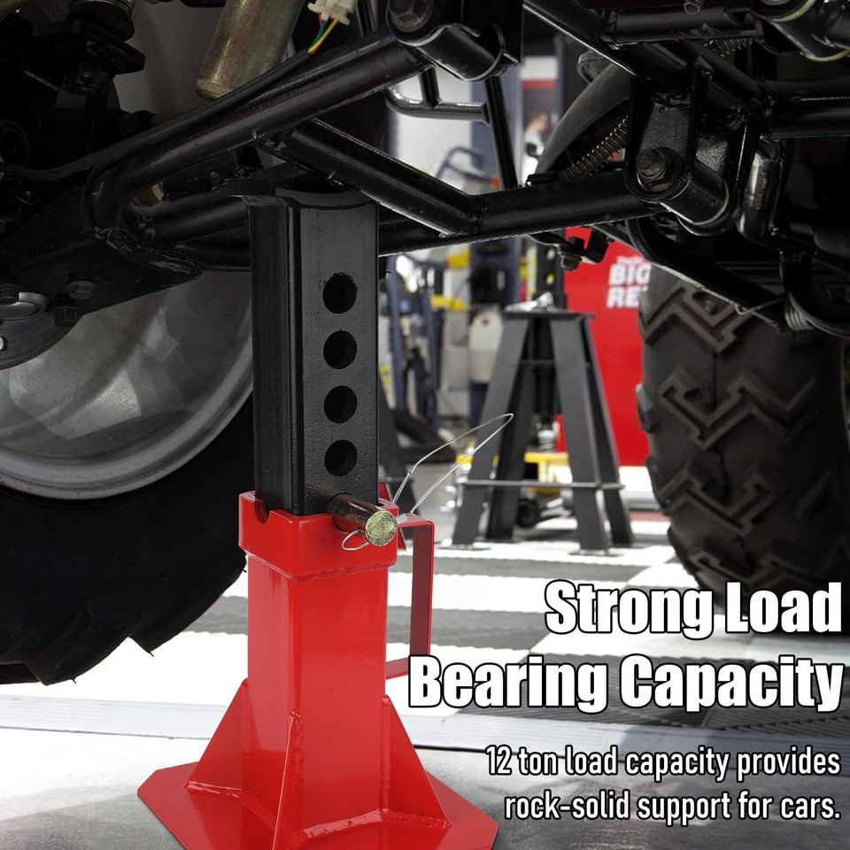 1 Pair Car Jack Stand 12Ton/26400LBS Heavy Duty Pin Type Car Jack Stand ...