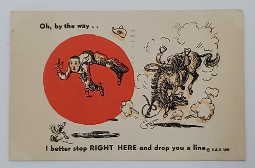1940’s Humorous Comical Postcard - Better Stop Here and Drop You A Line ...