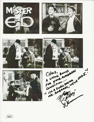 Happy Derman REAL SIGNED Mister Ed Photo JSA COA Autographed TV Actor ...