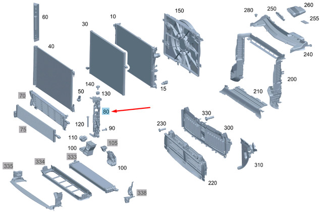 MERCEDES-BENZ E W213 COOLER RIGHT SUPPORTING FRAME A0995042000 ORIGINAL ...