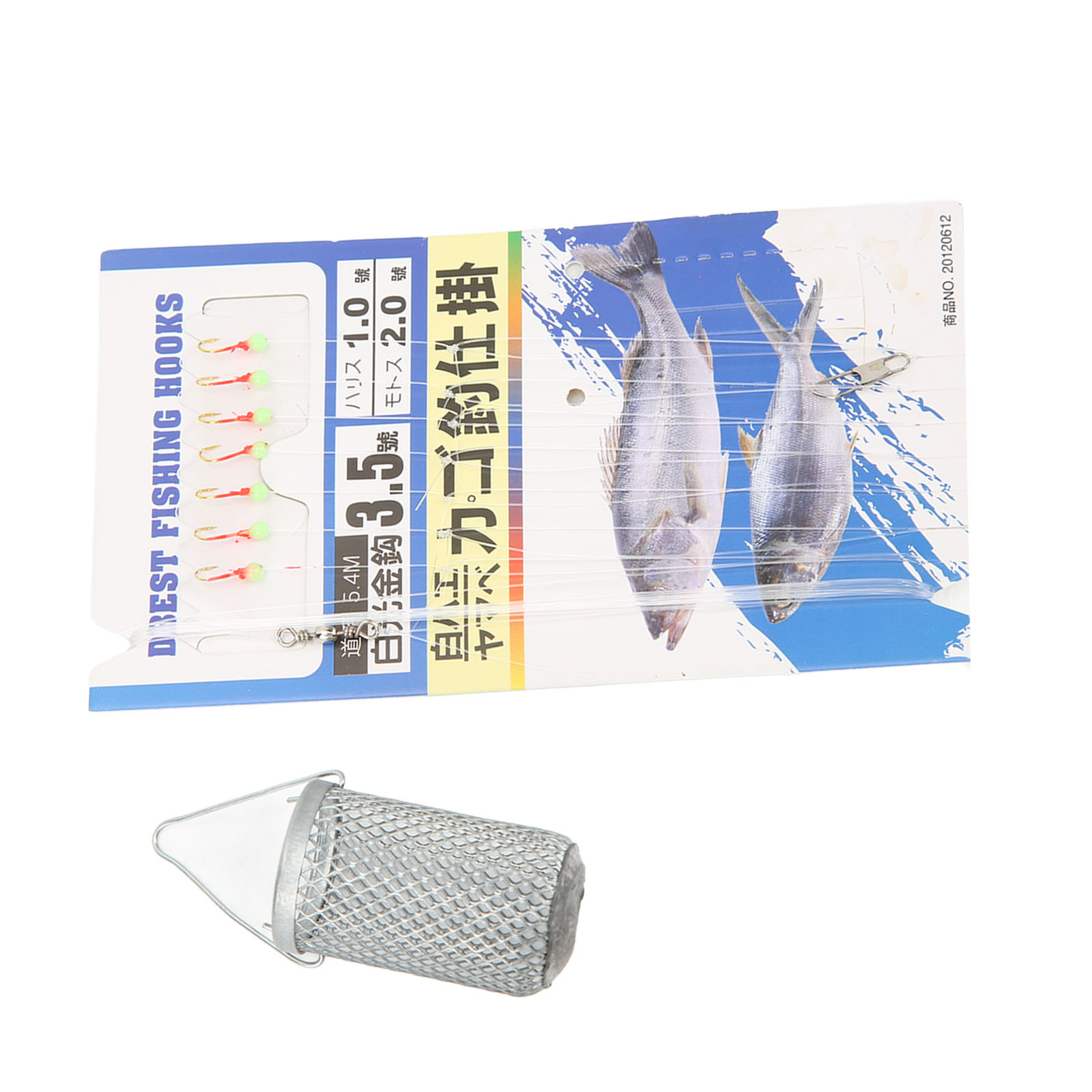 5 Sets Fishing String Hook Barbed Luminous Carbon Steel Nylon With Bait ...