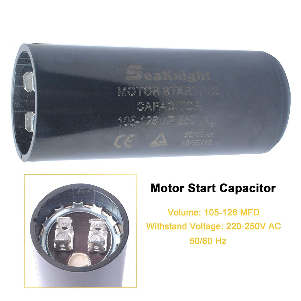 2pcs Motor Start Capacitors 105-126uF 220-250V for 1-2HP Well Pump ...