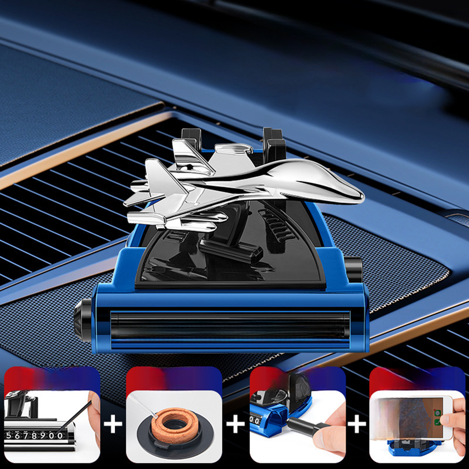 Solar Powered Fighter Jet Car Aroma Diffuser for Dashboard Phone Holder ...