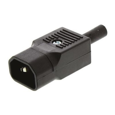 1 x Bulgin PX0686 Black Re-Wireable Straight IEC Plug, 10A 250V AC ...