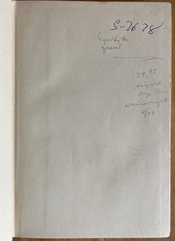 "General Wainwright's Story" by Gen. Jonathan Wainwright Autograph Book ...