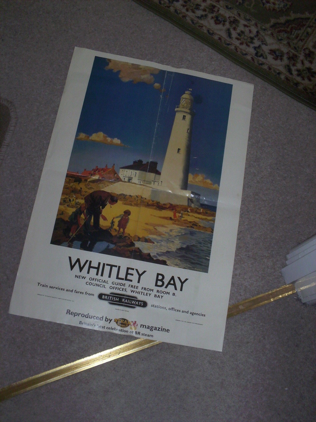 British Railways Poster Whitley Bay - reproduced by Steam World ...