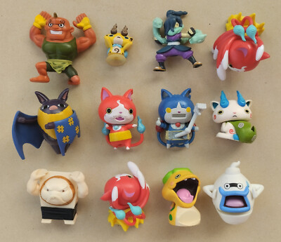 Lot de 12 Figurines Yo-Kai Yokai Watch Jibanyan Noko Whisper Hidabat ...