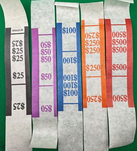 Currency Band Bundles Self Sealing Currency Straps Bands Money Bill ...