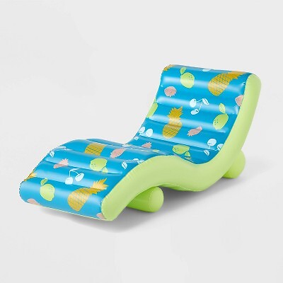 Sun Squad Green/Blue Fruit Chaise Lounge Pool Float Water Floats and ...